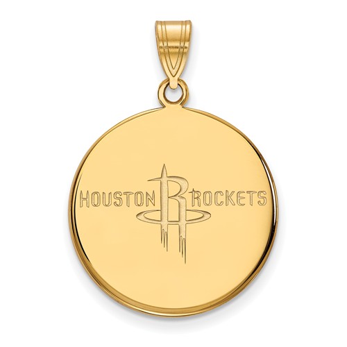 14k Yellow Gold 3/4in Round Houston Rockets Pendant 4Y009RCK