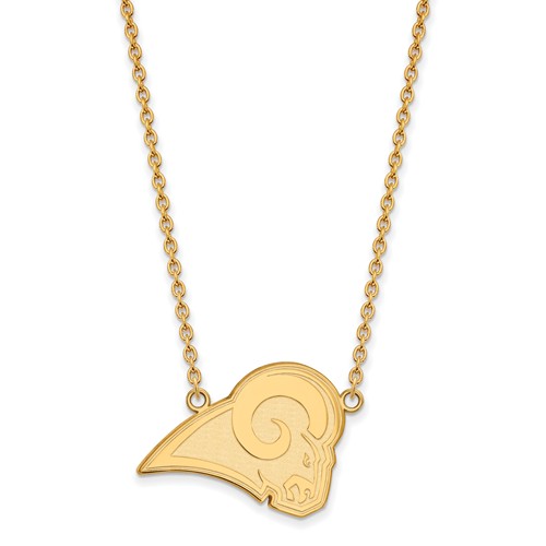 Los Angeles Rams Pendant Necklace 10k Yellow Gold 1Y012RAM-18