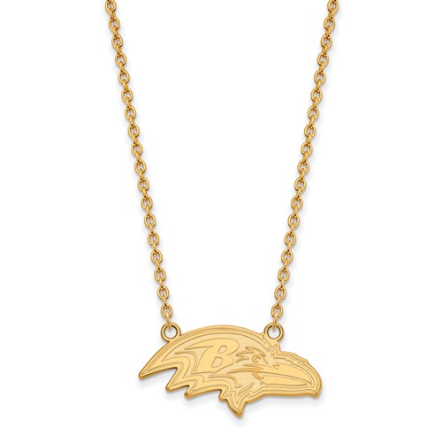Baltimore Ravens Pendant Necklace 14k Yellow Gold 4Y012RAV-18