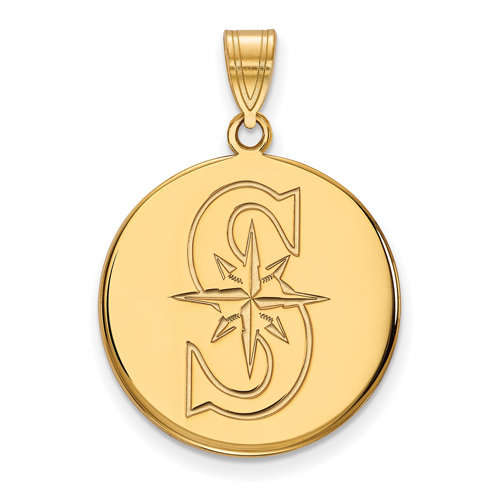 14k Yellow Gold 3/4in Round Seattle Mariners S Pendant 4Y014MRN