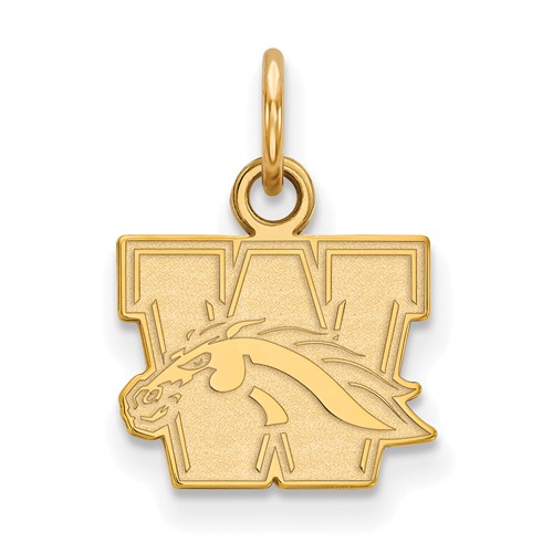 10k Yellow Gold Western Michigan University W Charm 3/8in 1Y014WMU