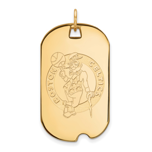 10kt Yellow Gold 1 1/2in Boston Celtics Dog Tag 1Y020CEL