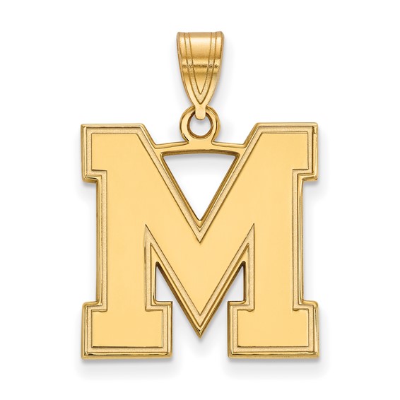 14k Yellow Gold University of Memphis M Pendant 3/4in 4Y036UMP