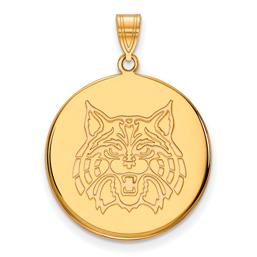 10k Yellow Gold 1in University of Arizona Wildcat Round Pendant 1Y043UAZ