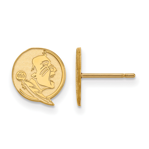 14k Yellow Gold Florida State University Seminole Extra Small Earrings ...