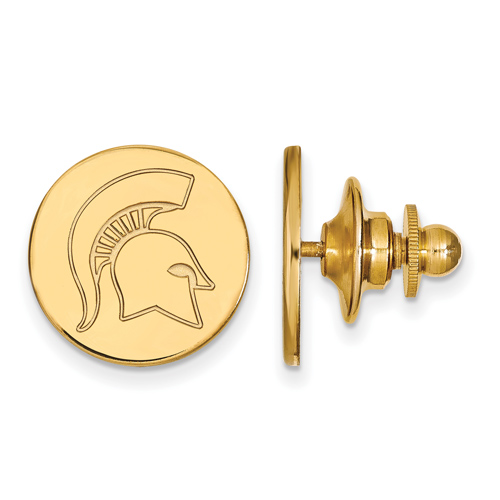 14kt Yellow Gold Michigan State University Spartan Helmet Lapel Pin ...