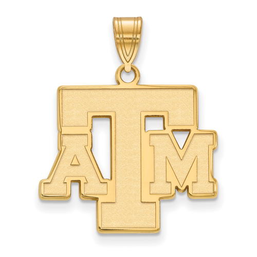 10kt Yellow Gold 3/4in Texas A&M University ATM Pendant 1Y057TAM