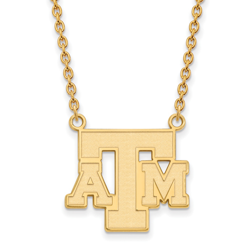 Texas A&M University 3/4in ATM Pendant with 18in Chain 10k Yellow Gold ...