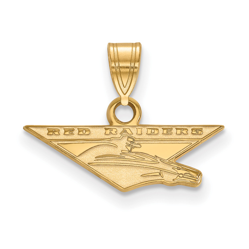 14kt Yellow Gold 3/8in Texas Tech University RED RAIDERS Pendant 4Y062TXT