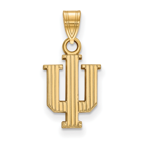 14kt Yellow Gold 1/2in Indiana University Striped Logo Pendant 4Y063IU