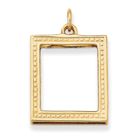 14kt Yellow Gold 3/4in Picture Frame Pendant A0396 | Joy Jewelers