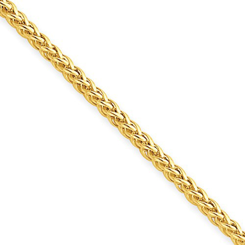 14kt Yellow Gold 24in Hollow Wheat Chain 2.0mm BC127-24 | Joy Jewelers