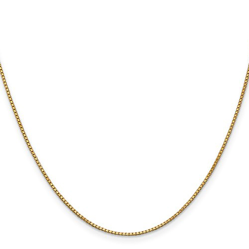 14kt Yellow Gold 20in Box Link Chain 1mm BOX100-20 | Joy Jewelers