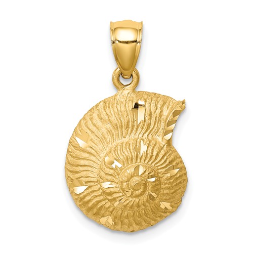 14k Yellow Gold Spiral Shell Pendant 5/8in C4605 | Joy Jewelers