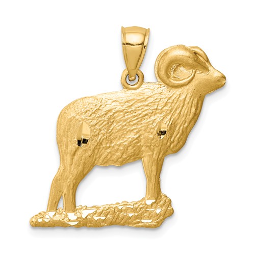 14k Yellow Gold Ram Pendant 7/8in C4793 | Joy Jewelers