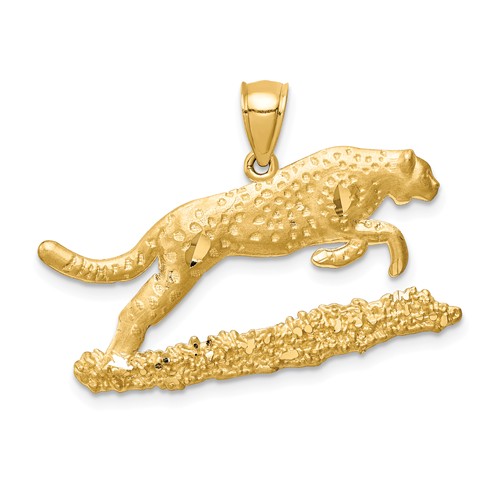 14k Yellow Gold Leopard Pendant 3/4in C4794 | Joy Jewelers
