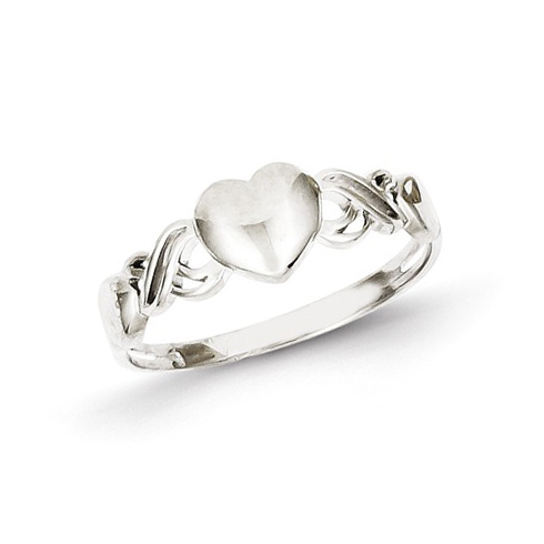 14kt White Gold Single Heart Ring D566 | Joy Jewelers