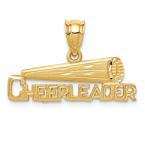 14k Yellow Gold Cheerleader Megaphone Pendant D723 | Joy Jewelers