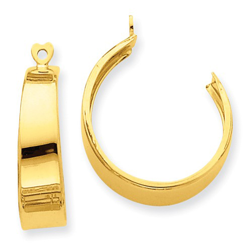 14kt Yellow Gold 3/4in Hoop Earring Jackets E633J | Joy Jewelers