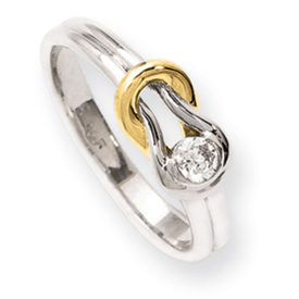 14kt Gold & Sterling Silver 1/6 ct tw Everlon Diamond Ring EVR111SLA