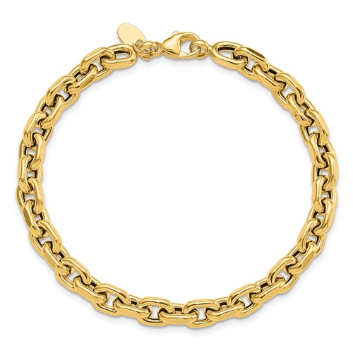 14k Yellow Gold 7.5in Italian Cable Link Bracelet With Fancy Lobster ...