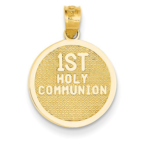14kt Yellow Gold 5/8in 1st Holy Communion Medal K5085 | Joy Jewelers