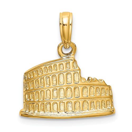 14k Yellow Gold Colosseum Pendant K7183 | Joy Jewelers