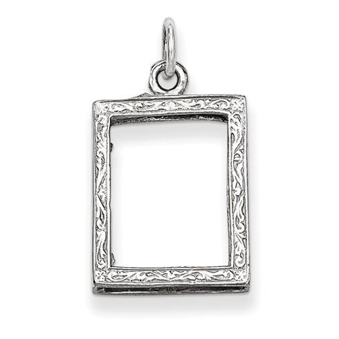 14kt White Gold 5/8in Picture Frame Pendant K731 | Joy Jewelers
