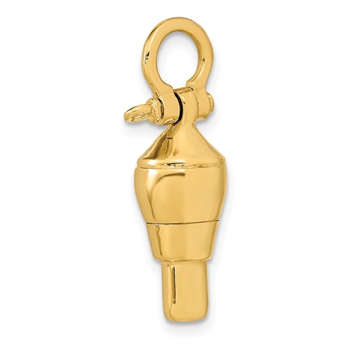 14k Yellow Gold 3-D Boat Swivel With Shackle Bail 3/4in K7978
