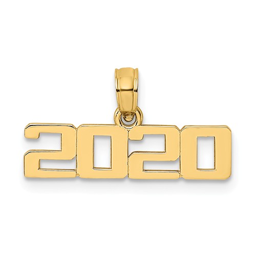 14k Yellow Gold 2020 Graduation Charm in Block Letters K9654