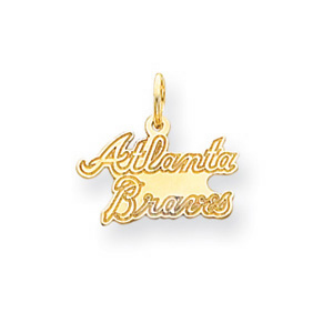 Atlanta Braves 3/8in Logo Charm - 14kt Yellow Gold ML100