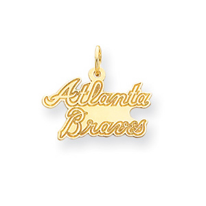 Atlanta Braves 7/16in Pendant - 14kt Yellow Gold ML103 | Joy Jewelers