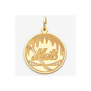 New York Mets 3/4in Pendant - 14kt Yellow Gold ML1109 | Joy Jewelers