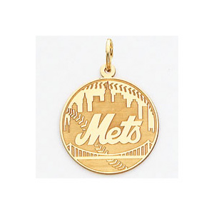 New York Mets 7/8in Logo Pendant - 14kt Yellow Gold ML1114