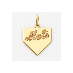 New York Mets 3/8in Home Plate Charm - 14kt Yellow Gold ML1129
