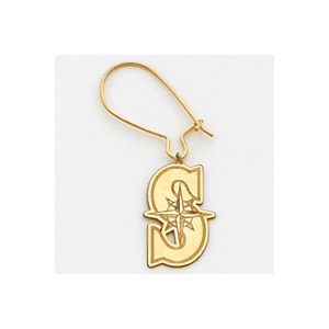 Seattle Mariners S Logo Threader Earrings - 14kt Yellow Gold ML1608