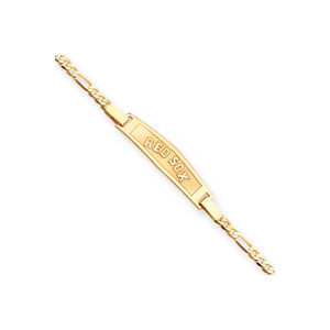 Boston Red Sox 8in Figaro Bracelet - 14k ML294-8 | Joy Jewelers