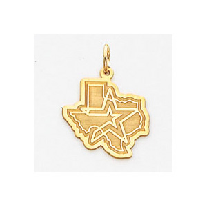 Houston Astros 13/16in Texas Logo Charm - 14kt Yellow Gold ML754