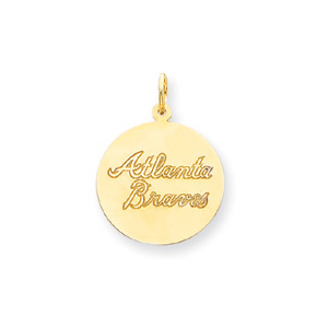 Atlanta Braves 7/8in Disc Charm - 14kt Yellow Gold ML87 | Joy Jewelers