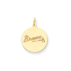Atlanta Braves 7/8in Disc Charm - 14kt Yellow Gold ML93 | Joy Jewelers