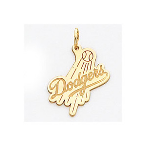 Los Angeles Dodgers 3/4in Logo Charm - 14kt Yellow Gold ML941
