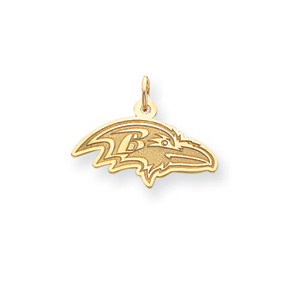 Baltimore Ravens 1/2in Logo Pendant - 14k Yellow Gold NF132