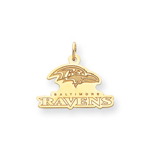 Baltimore Ravens 9/16in Logo Pendant - 14k Yellow Gold NF135