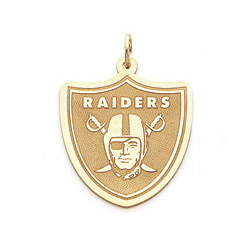 Oakland Raiders 1in Shield Pendant - 14k Yellow Gold NF1474