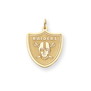 Oakland Raiders 3/4in Shield Pendant - 14k Yellow Gold NF1476