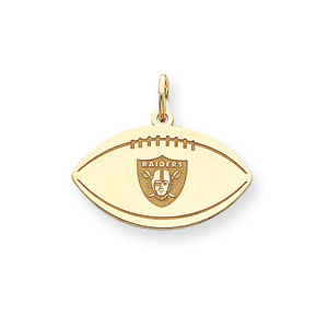 Oakland Raiders 5/8in Logo Football - 14k Yellow Gold NF1486