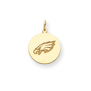 Philadelphia Eagles 5/8in Disc Pendant - 14k Yellow Gold NF1548