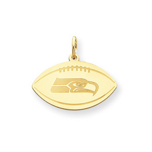 Seattle Seahawks 5/8in Football Pendant - 14k Yellow Gold NF1852