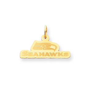Seattle Seahawks 3/8in Logo Pendant - 14k Yellow Gold NF1865