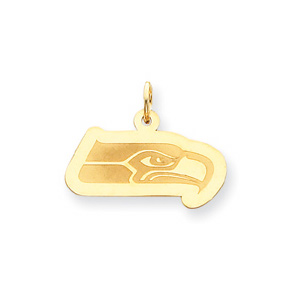 Seattle Seahawks 9/16in Large Logo Pendant - 14k Yellow Gold NF1868